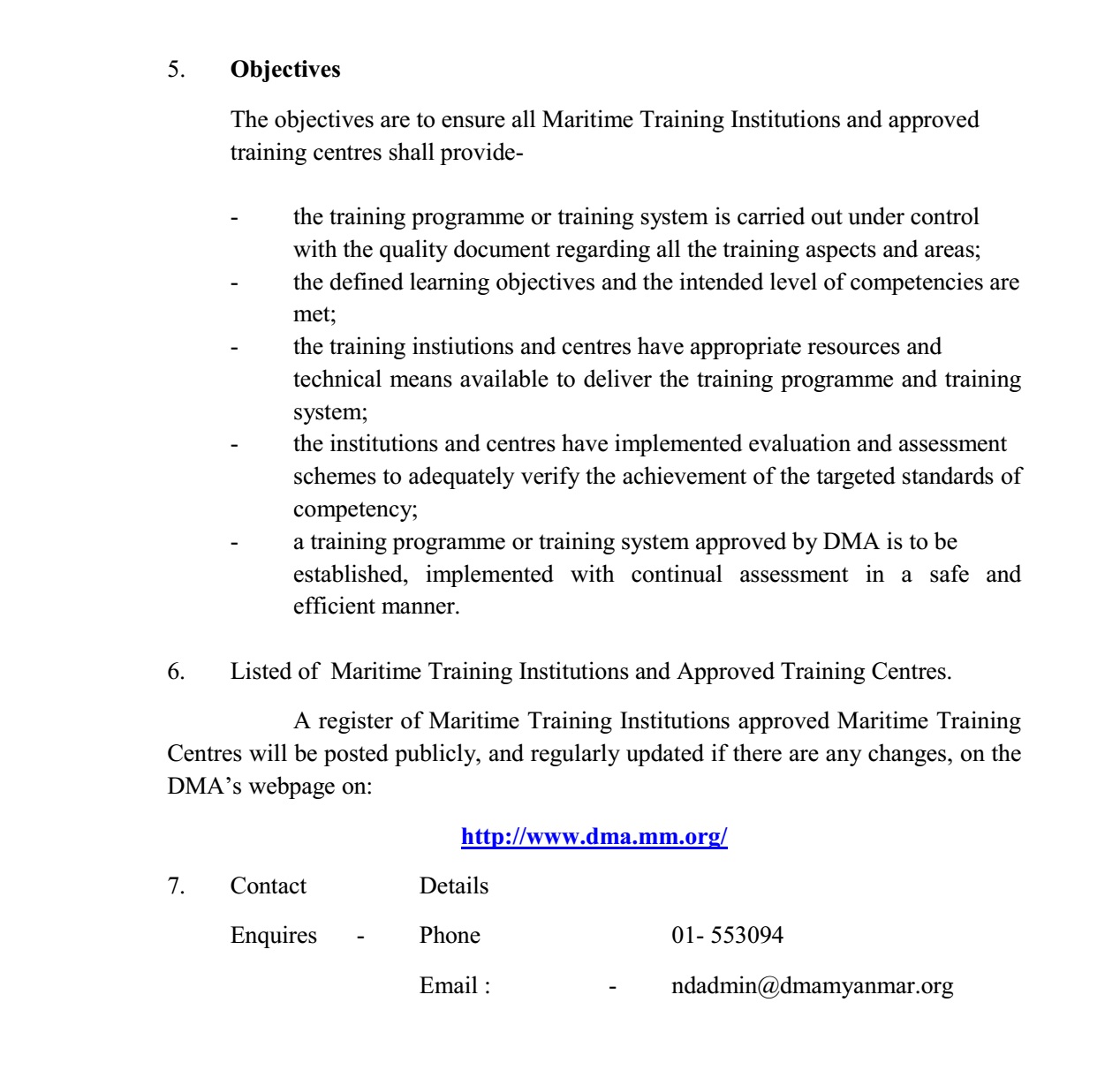 Notification 2 | DEPARTMENT OF MARINE ADMINISTRATION