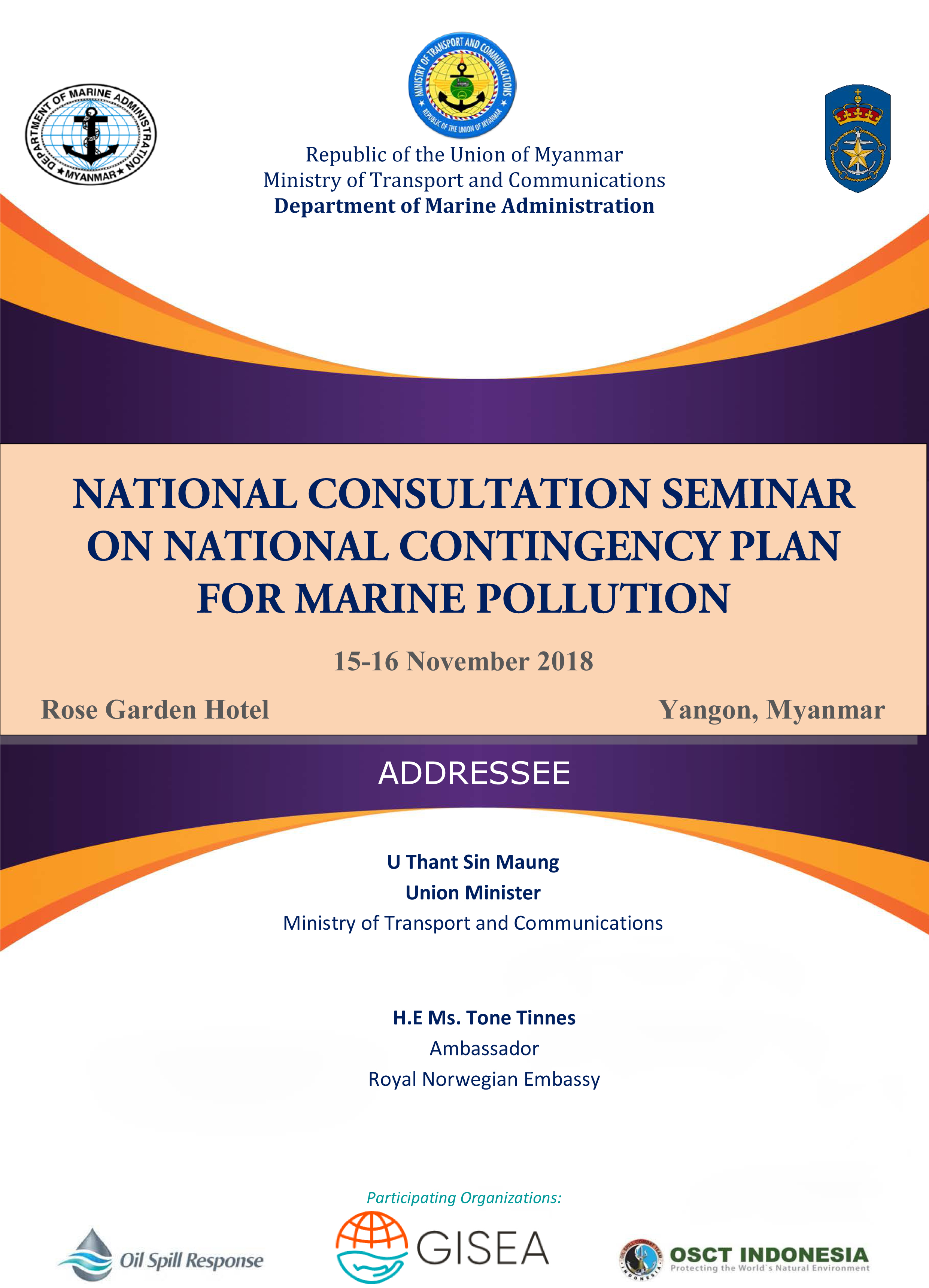 NATIONAL CONSULTATION SEMINAR ON NATIONAL CONTINGENCY PLAN FOR MARINE ...