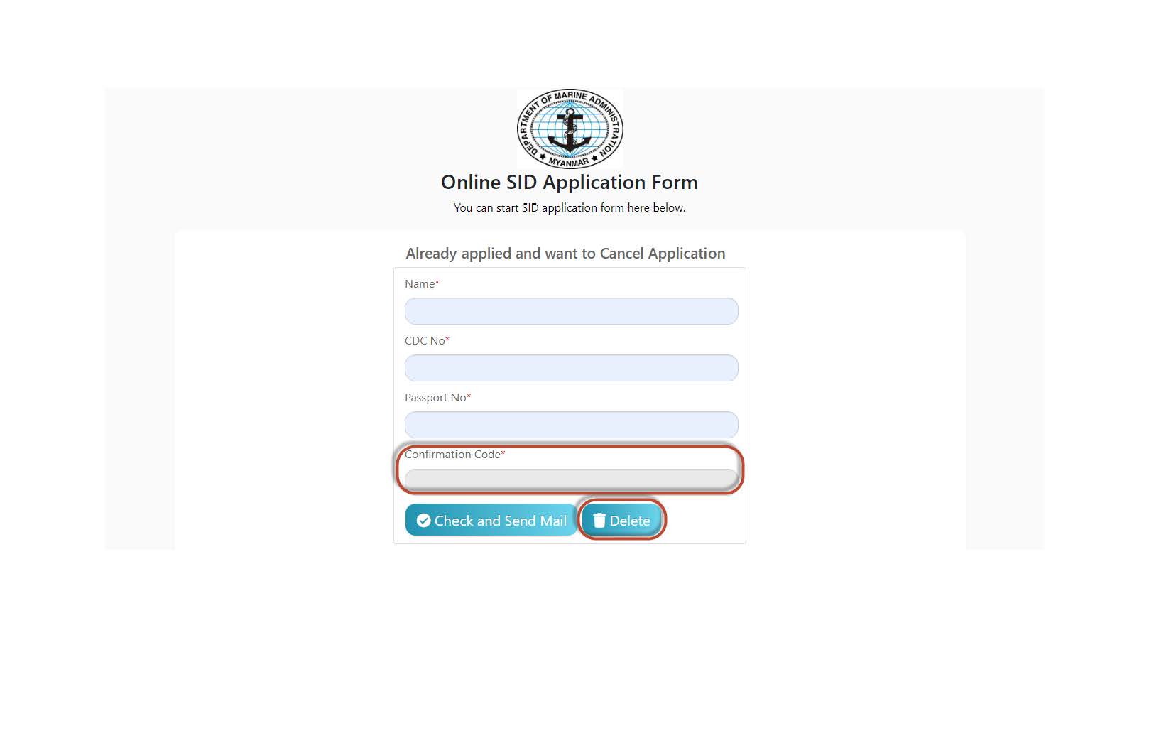 SID Smart Card Application Procedure | DEPARTMENT OF MARINE ADMINISTRATION